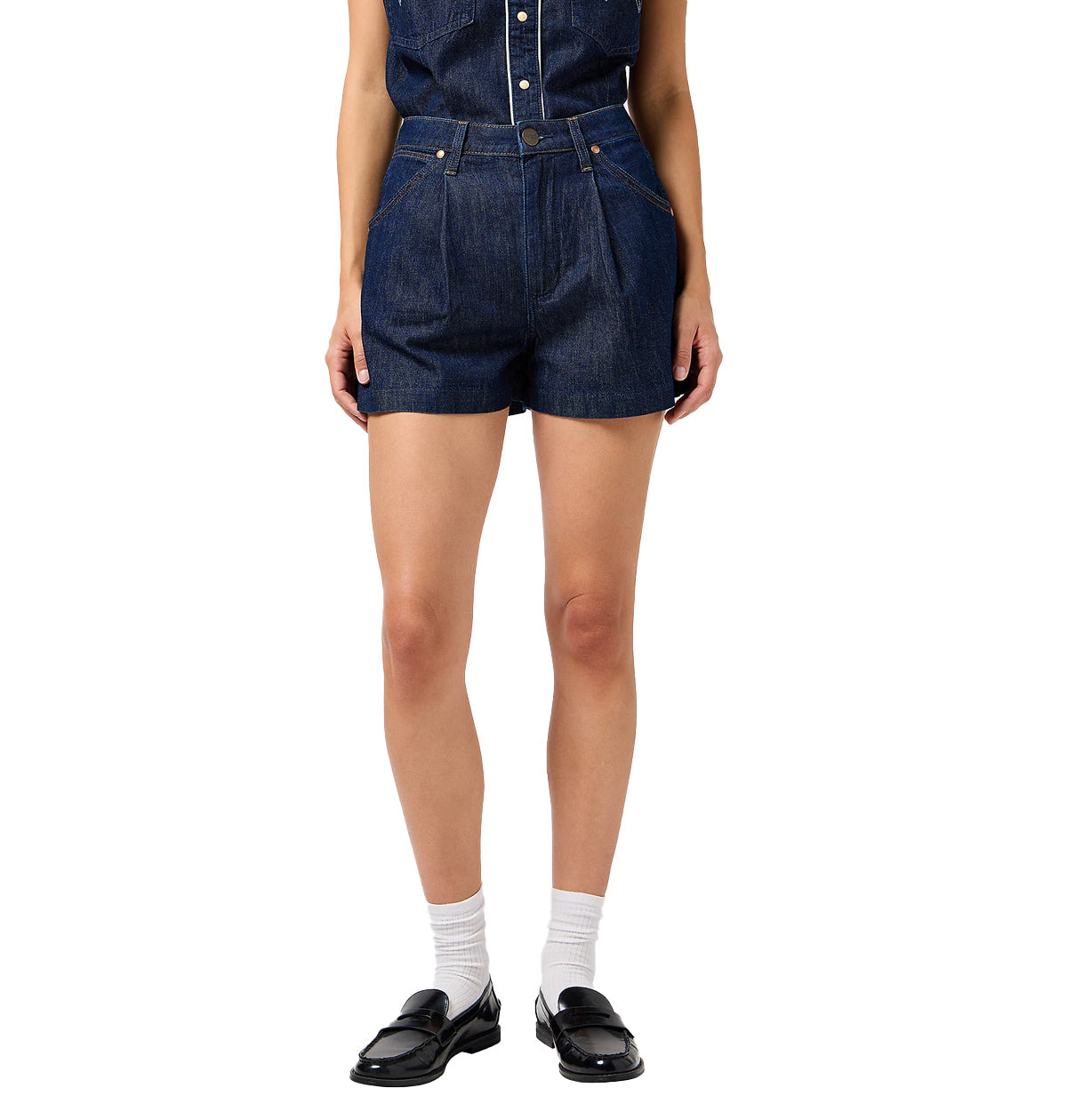 WRANGLER PLEATED SHORT SADDLE BLUE – Chopper Monster