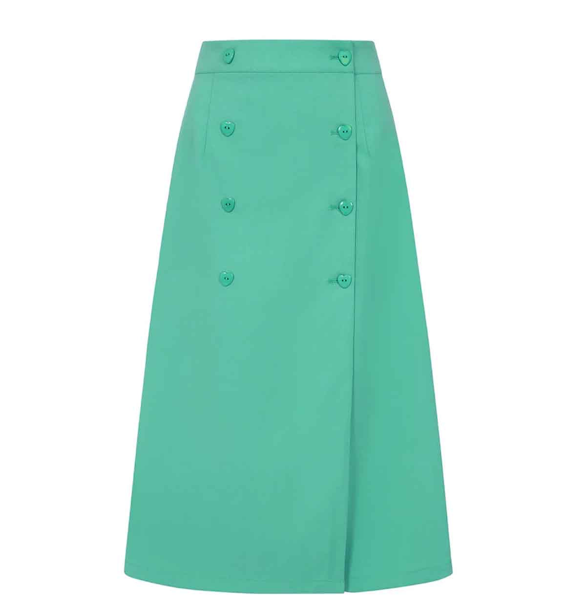 BANNED HEART TURQUOISE PENCIL SKIRT – Chopper Monster