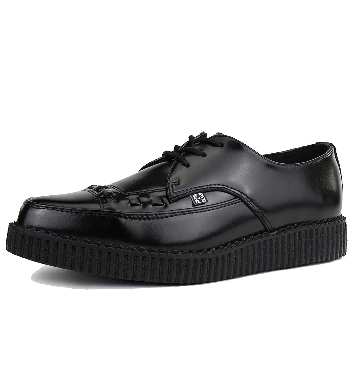 T.U.K A8533 SHOES POINTED CREEPER BLACK LEATHER TIE – Chopper Monster
